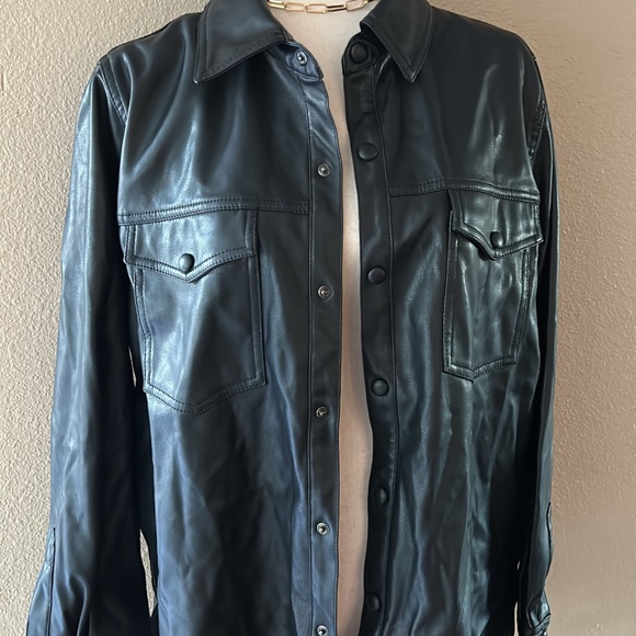 Jackets & Coats | Oversized Faux Leather Shacket | Poshmark